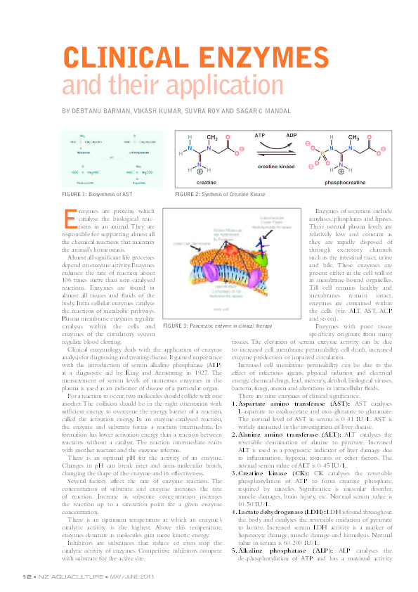 (PDF) CLINICAL ENZYMES and their application