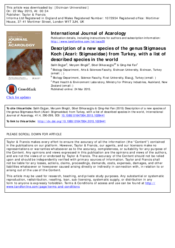 (PDF) Description of a new species of the genus Stigmaeus Koch (Acari ...