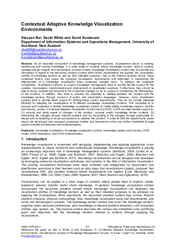 (PDF) Contextual Adaptive Knowledge Visualization Environments