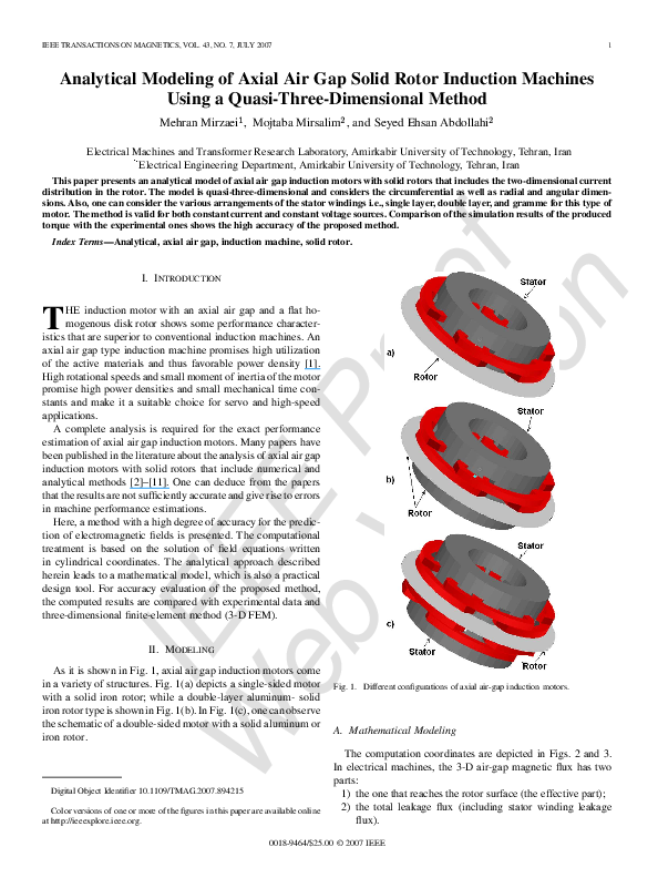 (PDF) Analytical Modeling of Axial Air Gap Solid Rotor Induction ...