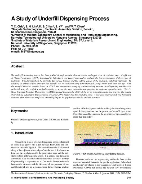(PDF) A Study of Underfill Dispensing Process