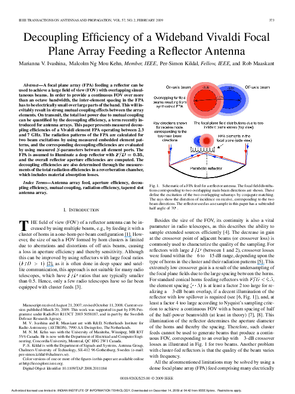 Pdf Decoupling Efficiency In Wideband Fpa Analysis