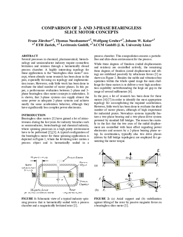 (PDF) Comparison of 2- and 3-Phase Bearingless Slice Motor Concepts