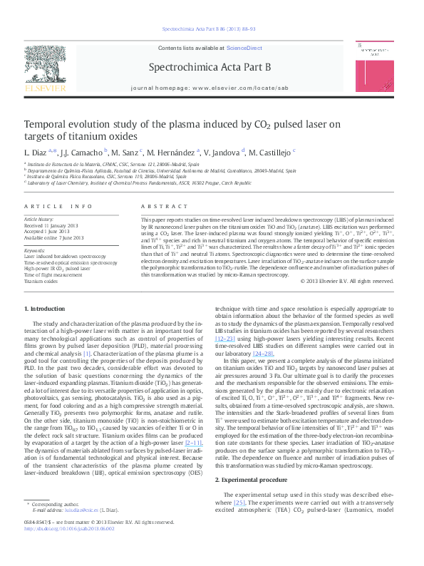 (PDF) Temporal evolution study of the plasma induced by CO2 pulsed ...