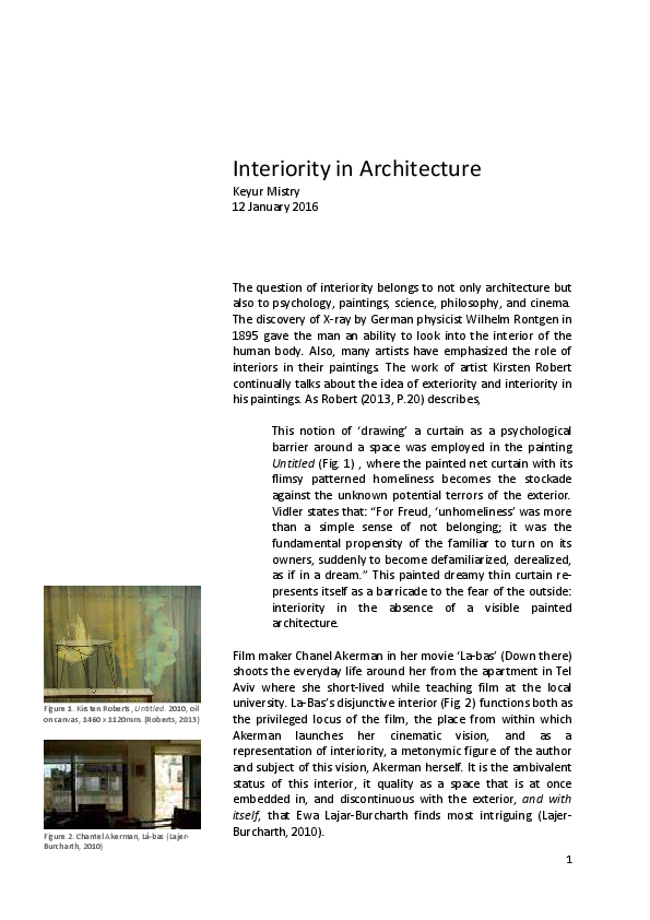(PDF) Interiority in Architecture