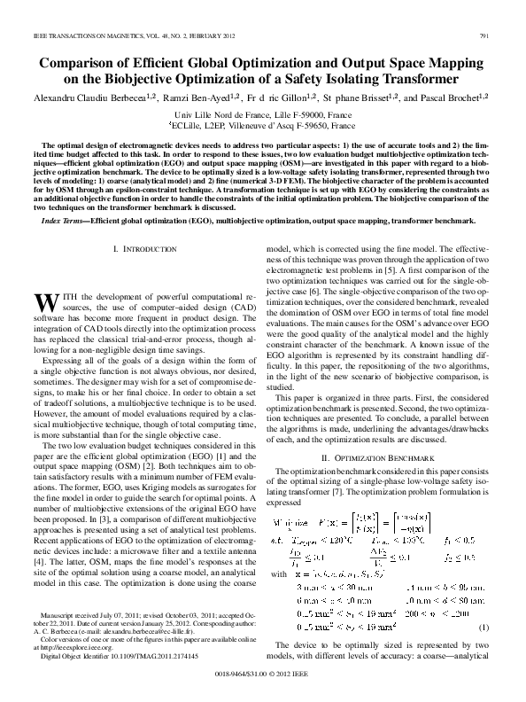 (PDF) Comparison of Efficient Global Optimization and Output Space ...