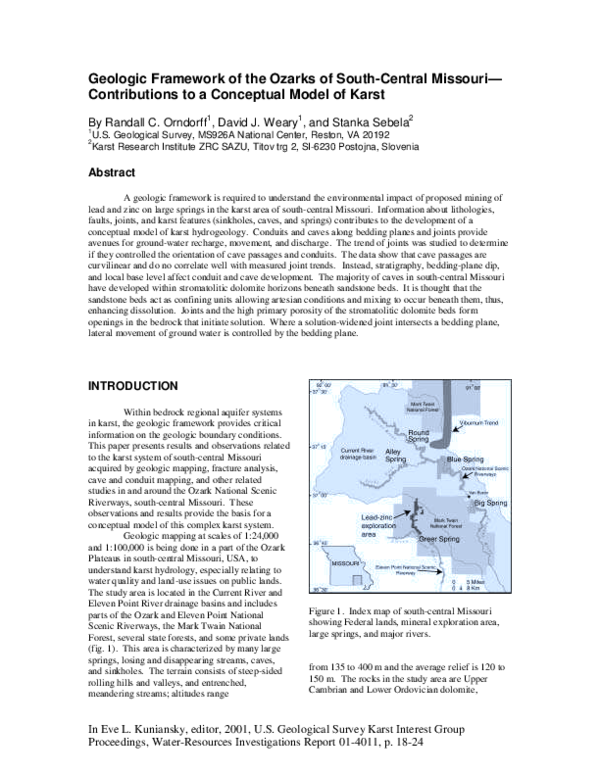 (PDF) Geologic Framework of the Ozarks of South-Central Missouri ...
