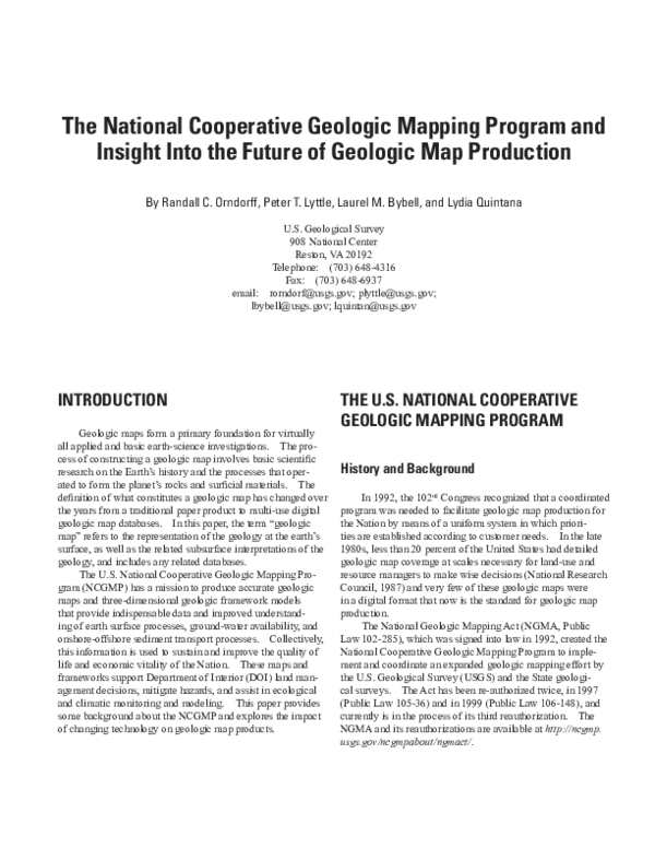 (PDF) The National Cooperative Geologic Mapping Program and Insight ...
