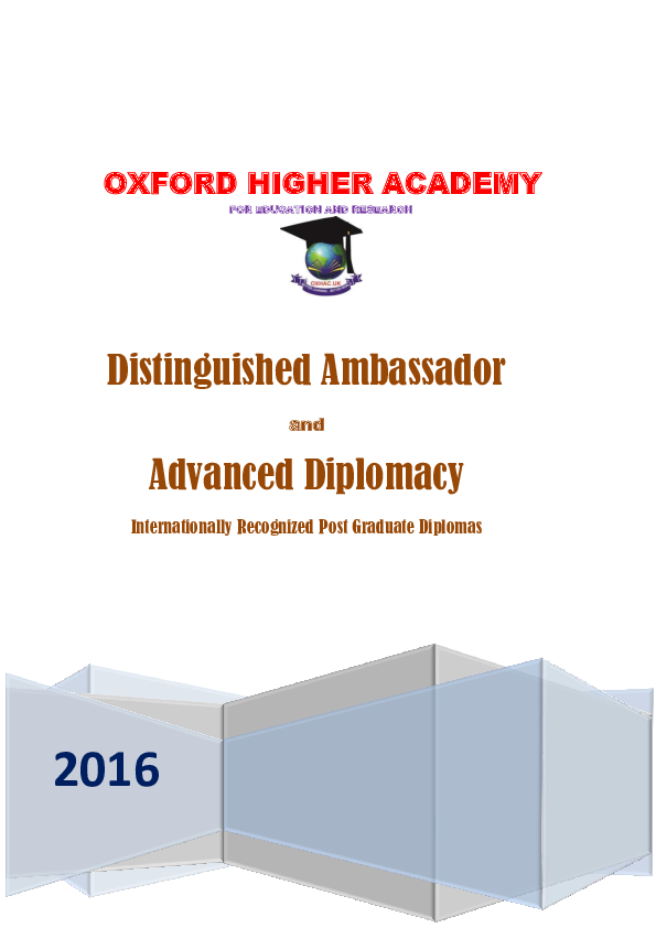 (PDF) Advanced Diplomacy & Distinguished AMB PG Professional Training ...