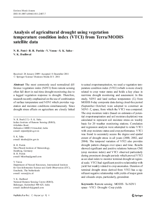 Indice de végétation MODIS