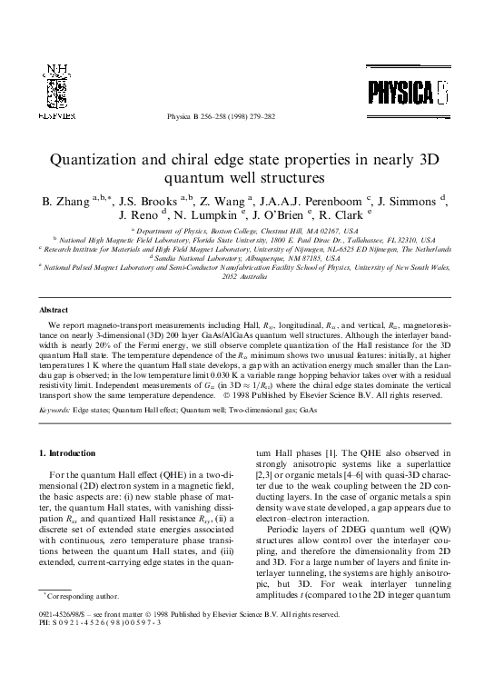 (PDF) Quantization and chiral edge state properties in nearly 3D ...