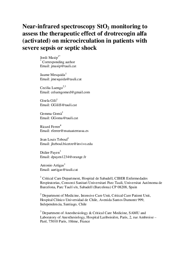 (PDF) Near-infrared spectroscopy StO2 monitoring to assess the ...