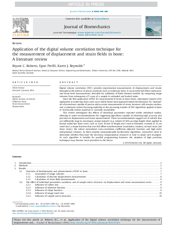 (PDF) Application of the digital volume correlation technique for the ...