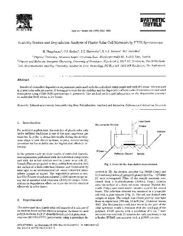 (PDF) Stability studies and degradation analysis of plastic solar cell ...