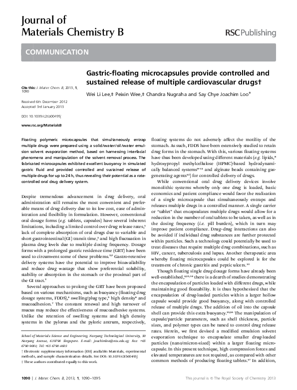 (PDF) Gastric-floating microcapsules provide controlled and sustained ...