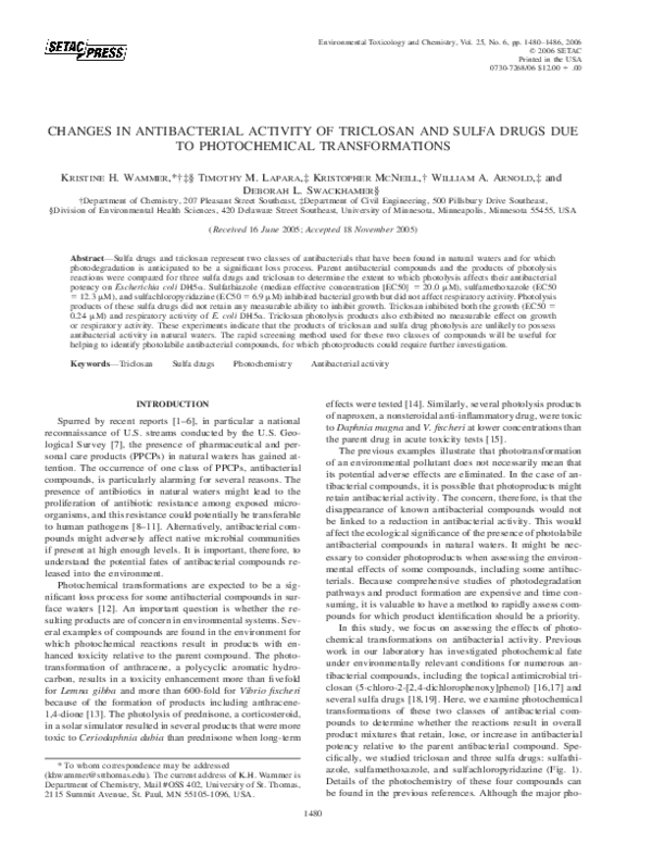 (PDF) CHANGES IN ANTIBACTERIAL ACTIVITY OF TRICLOSAN AND SULFA DRUGS ...