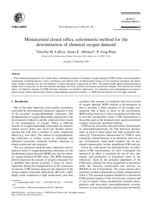 (PDF) Miniaturized closed reflux, colorimetric method for the ...
