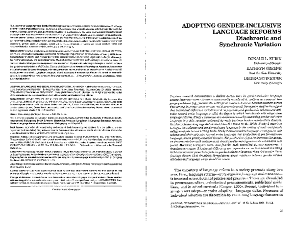 (PDF) Adopting Gender-Inclusive Language Reforms: Diachronic and ...