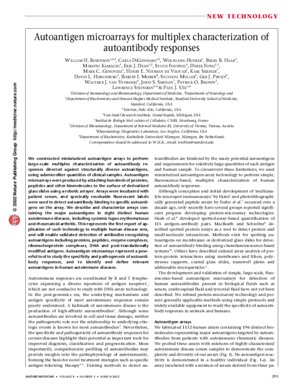 (PDF) Autoantigen microarrays for multiplex characterization of ...