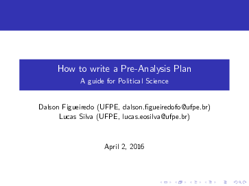 (PDF) How to write a Pre-Analysis Plan