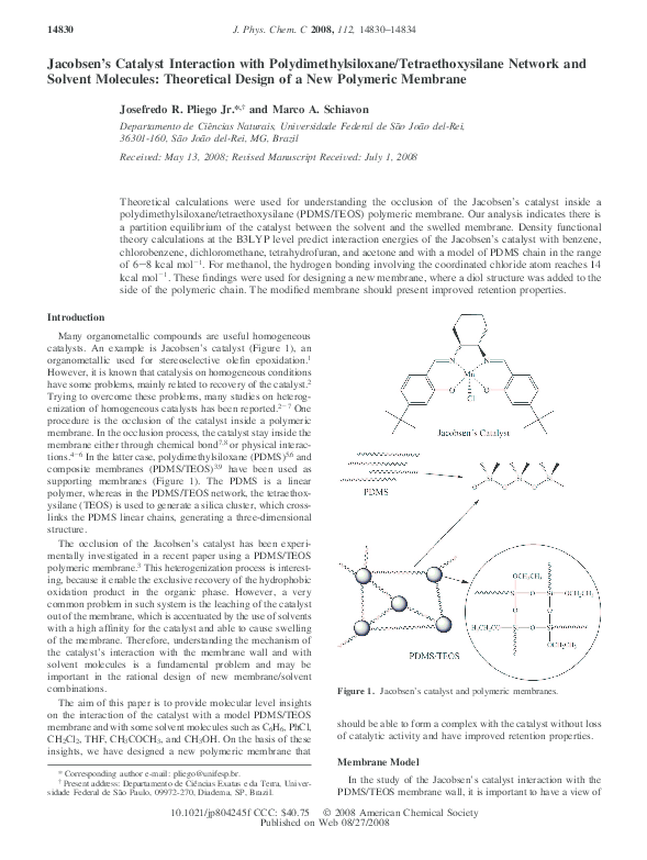 (PDF) Jacobsen’s Catalyst Interaction with Polydimethylsiloxane ...