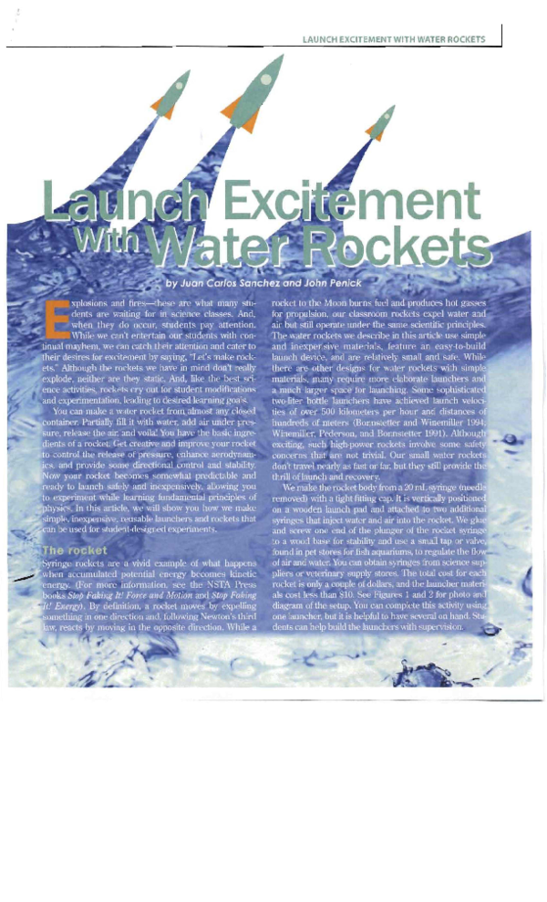 (PDF) Launch Excitement with Water Rockets | John Penick - Academia.edu