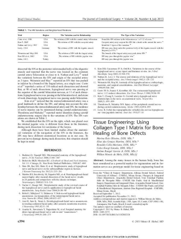 (PDF) Tissue engineering: using collagen type I matrix for bone healing ...