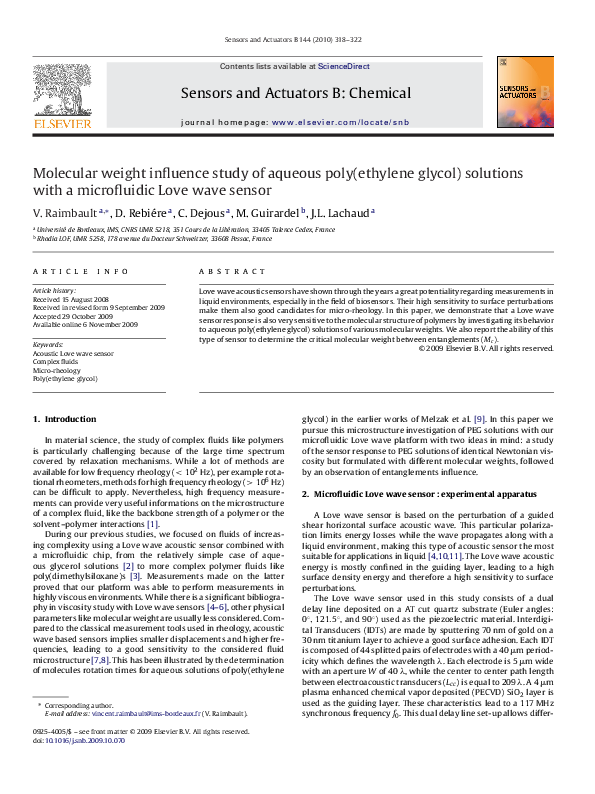 (PDF) Molecular weight influence study of aqueous poly (ethylene glycol) solutions with a ...