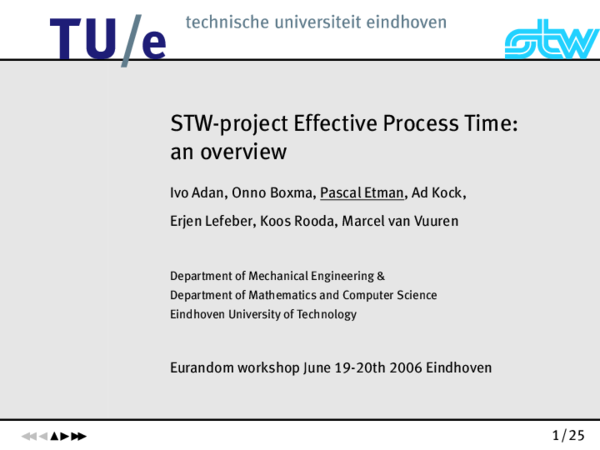 (PDF) STW-project Effective Process Time: an overview