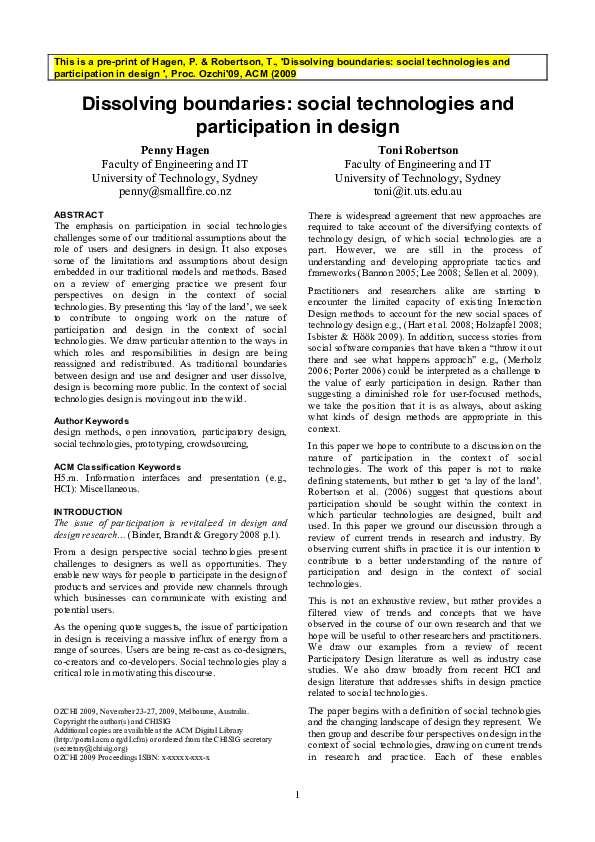 (PDF) Dissolving boundaries