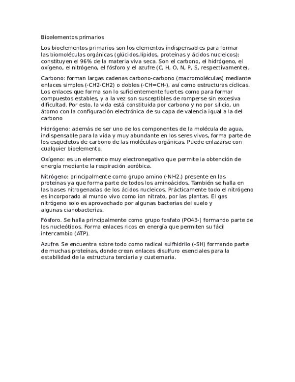 (DOC) Bioelementos primarios | Efren Prado - Academia.edu
