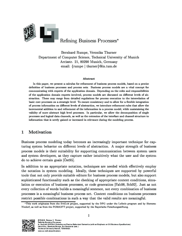 (PDF) Reening Business Processes