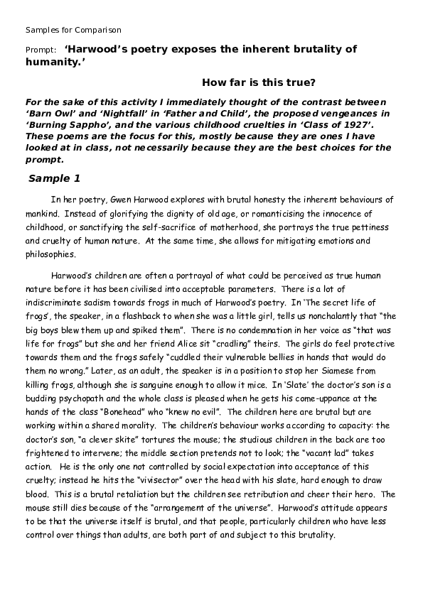 (DOC) Samples for Comparison