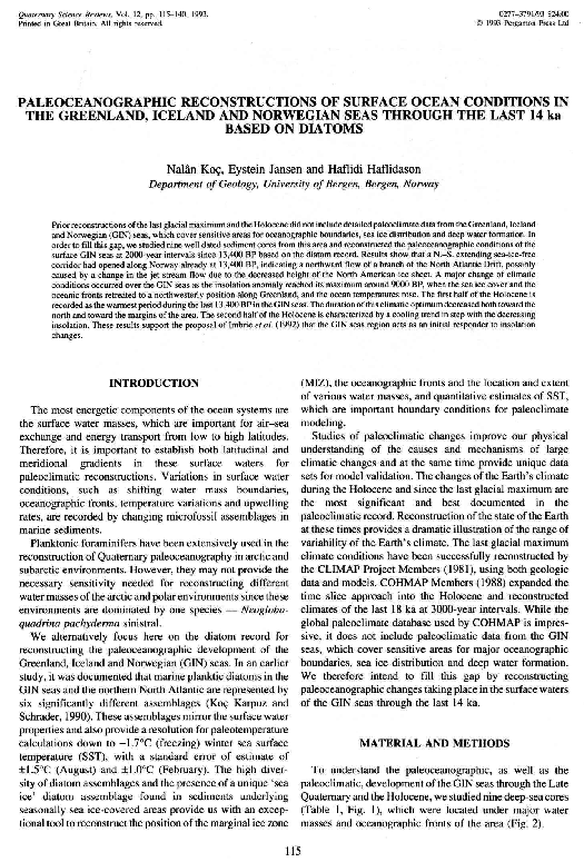 (PDF) Paleoceanographic reconstructions of surface ocean conditions in the Greenland, Iceland ...