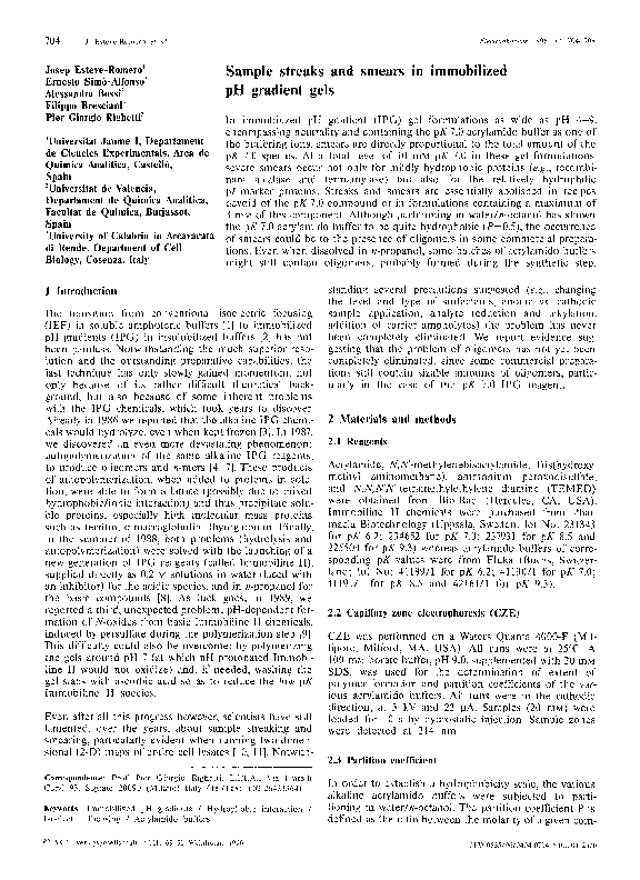 (PDF) Sample streaks and smears in immobilized pH gradient gels