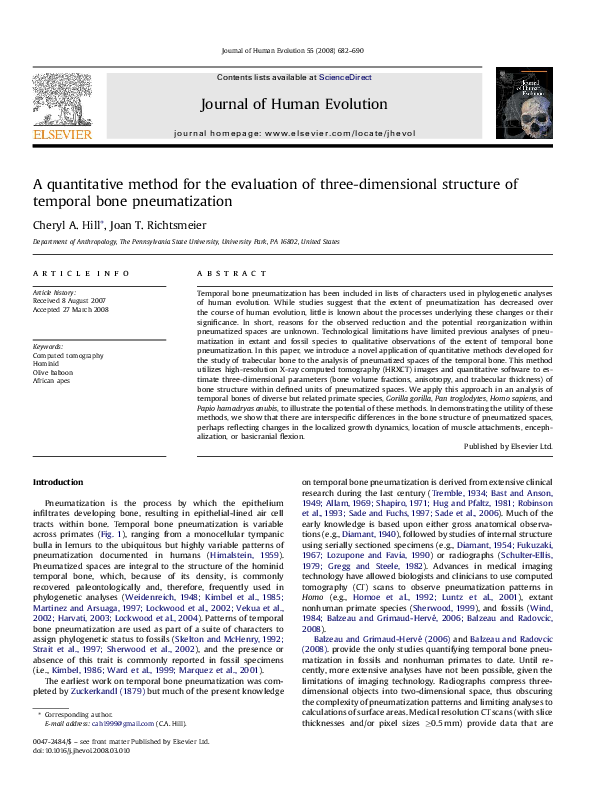 Pdf A Quantitative Method For The Evaluation Of Three Dimensional Structure Of Temporal Bone
