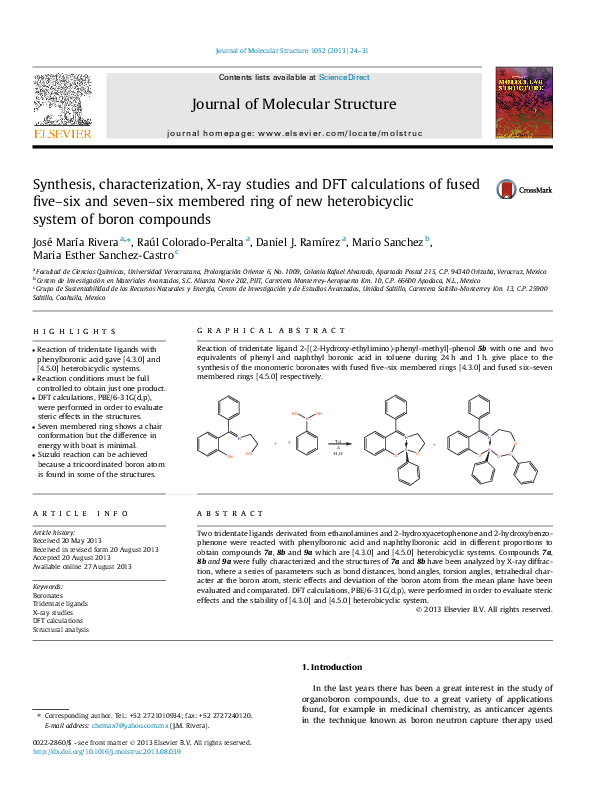 (PDF) Synthesis, characterization, X-ray studies and DFT calculations of fused five–six and ...