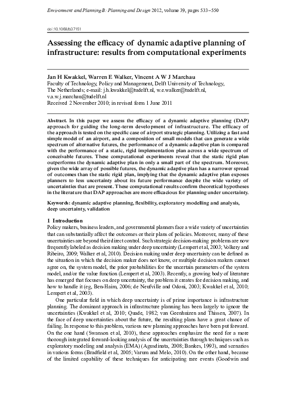 (PDF) Assessing the efficacy of dynamic adaptive planning of ...