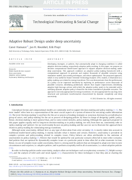 (PDF) Adaptive Robust Design under deep uncertainty