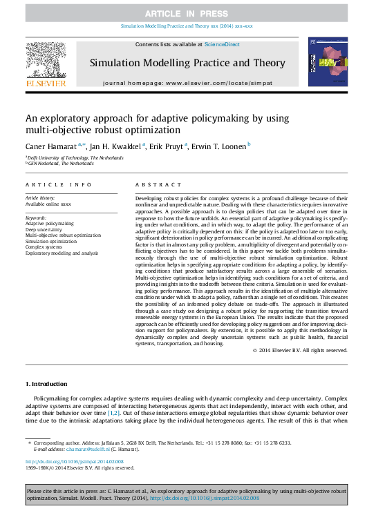 (PDF) An exploratory approach for adaptive policymaking by using multi ...