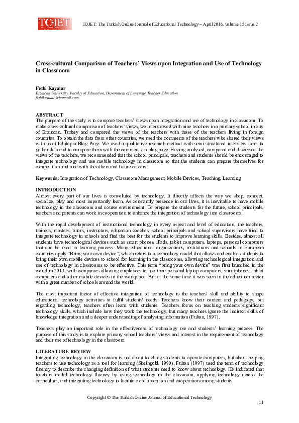(PDF) Cross-cultural Comparison of Teachers' Views upon Integration and ...