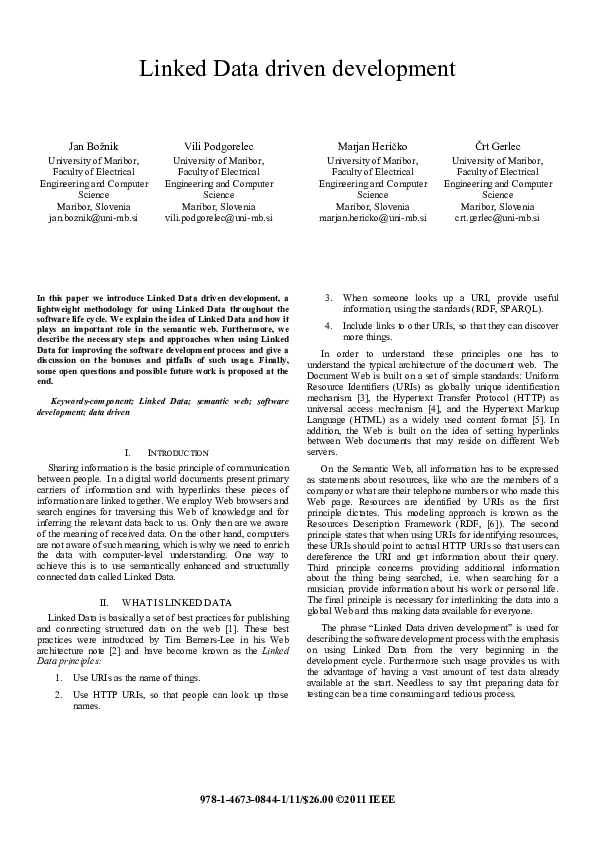 (PDF) Linked Data driven development