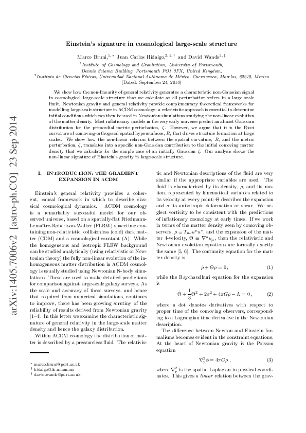 Pdf Einsteins Signature In Cosmological Large Scale Structure