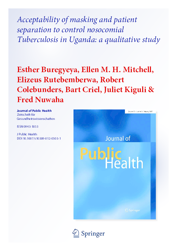 (PDF) Acceptability of masking and patient separation to control ...