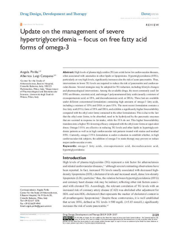 (PDF) Update on the management of severe hypertriglyceridemia – focus ...