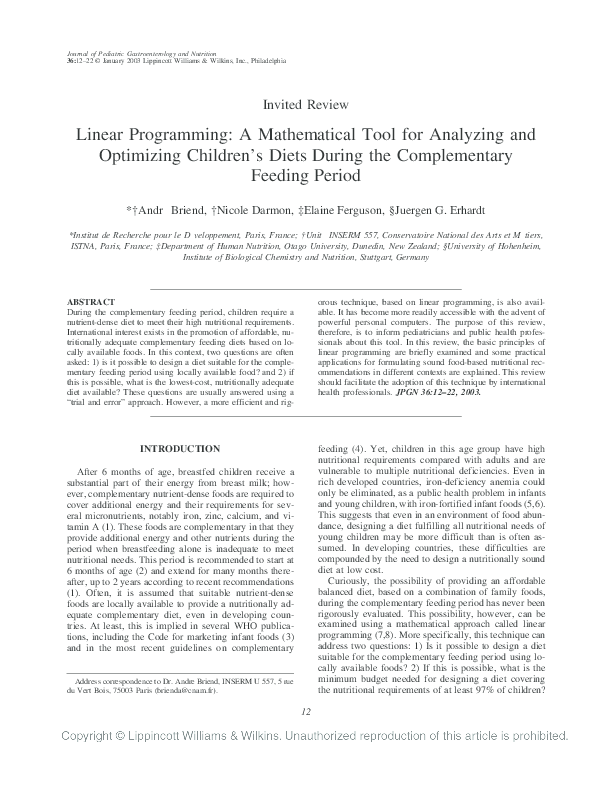 Pdf Linear Programming A Mathematical Tool For Analyzing And