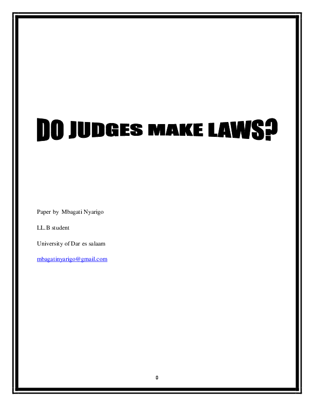 (PDF) Do judges make Law?