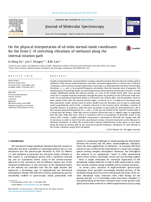 (PDF) On the physical interpretation of ab initio normal-mode ...