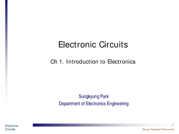 (PDF) Electronic Circuits Ch 1. Introduction to Electronics