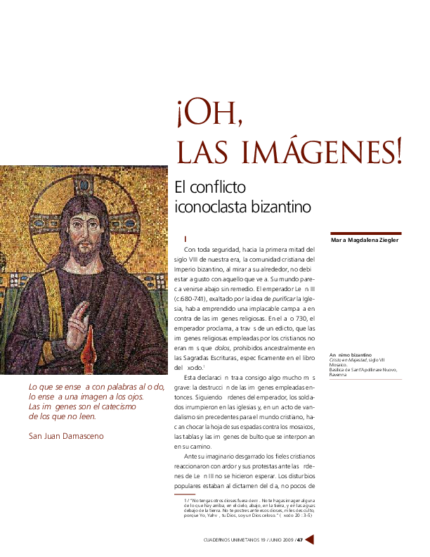 (PDF) ¡Oh, las imágenes! El conflicto iconoclasta bizantino.